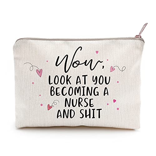 Nurse Practitioner Gift for Sister Makeup Bag Nursing Student Gifts Funny Nurse Gift Idea Cute Cosmetic Bag