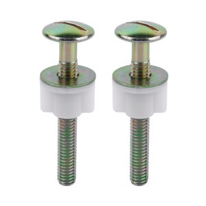 universal toilet seat screws, 2packs metal toilet seat hinge bolts and screws, 3 inch steel toilet seat bolts, washers and plastic nuts, replacement parts for top mount toilet seat hinges