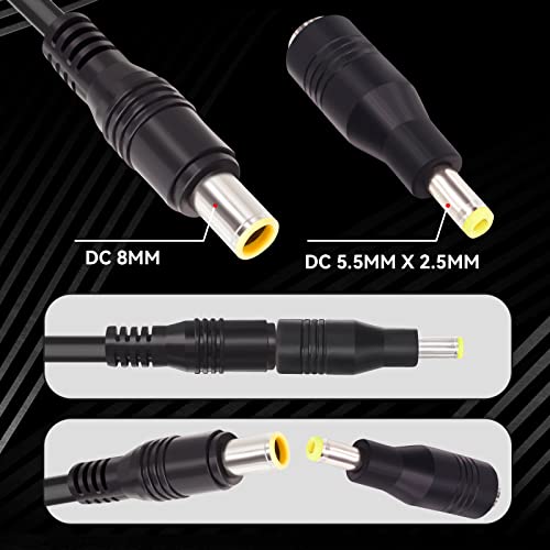 Goupchn Solar Panel Connector to DC 8mm Adapter Extension Cable 16 AWG with DC 5.5mmx2.5mm Adapter for GZ Portable Backup Power Station, Solar Generators 6.23ft