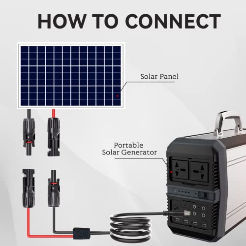 Goupchn Solar Panel Connector to DC 8mm Adapter Extension Cable 16 AWG with DC 5.5mmx2.5mm Adapter for GZ Portable Backup Power Station, Solar Generators 6.23ft