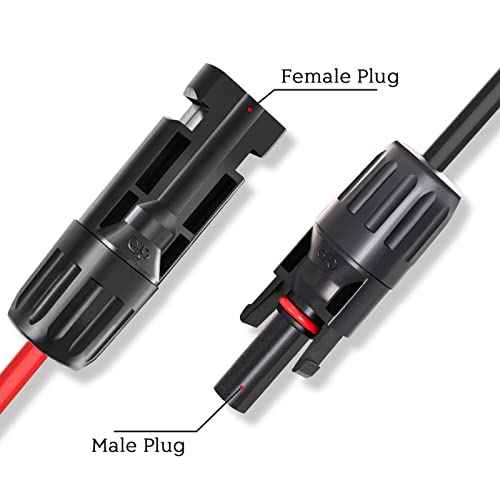 Goupchn Solar Panel Connector to DC 8mm Adapter Extension Cable 16 AWG with DC 5.5mmx2.5mm Adapter for GZ Portable Backup Power Station, Solar Generators 6.23ft