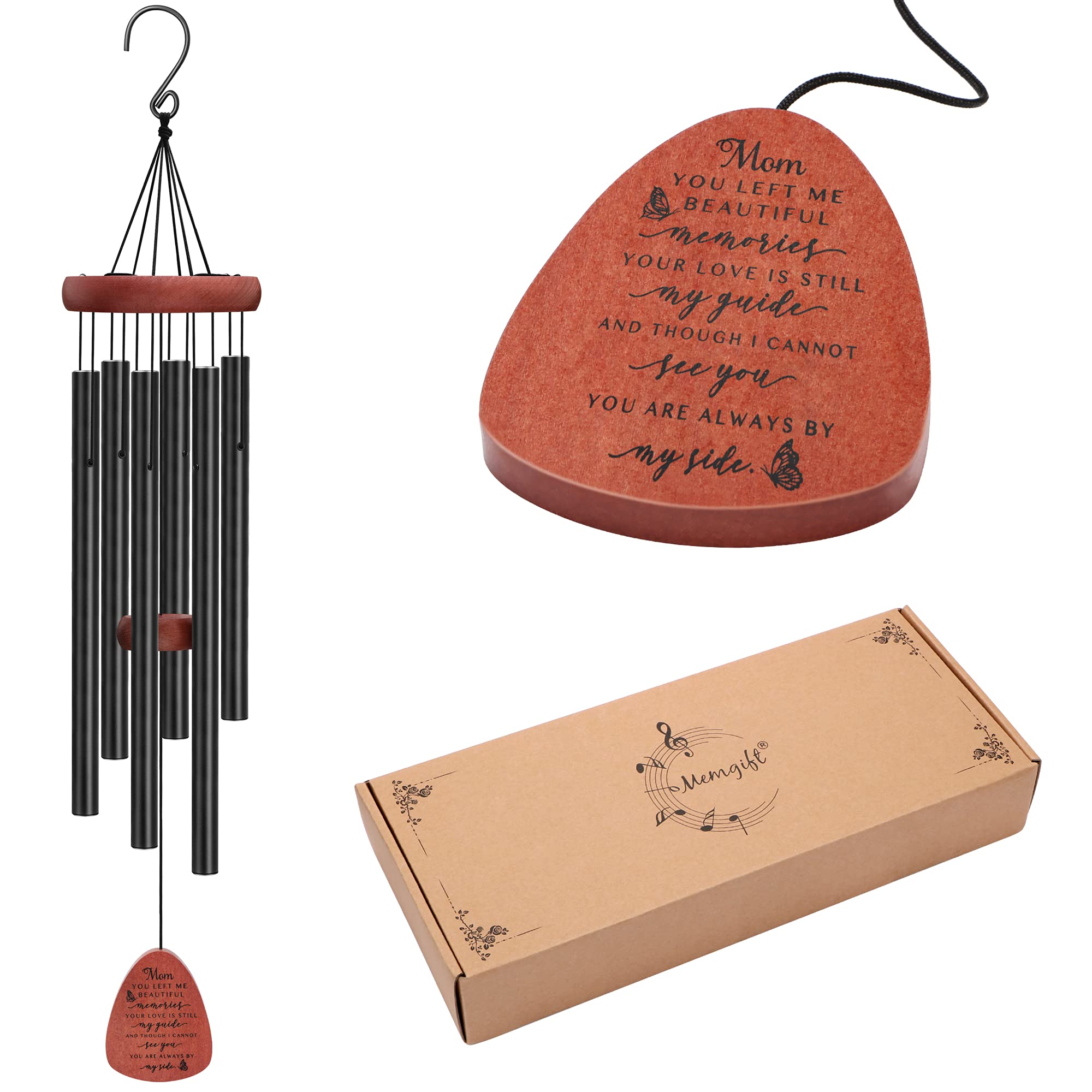 Memorial Windchimes for Loss of Mom Mother Prime Sympathy Gifts for Loss of Mother Bereavement Beech Wooden Windchimes in Memory of Loss of Love One Remembrance Outdoor Garden Yard Home Déco