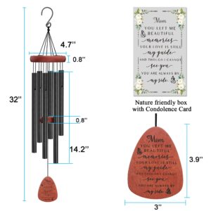 Memorial Windchimes for Loss of Mom Mother Prime Sympathy Gifts for Loss of Mother Bereavement Beech Wooden Windchimes in Memory of Loss of Love One Remembrance Outdoor Garden Yard Home Déco