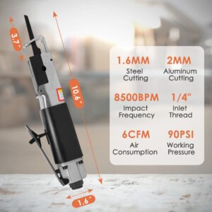 SHANTRA Air Body Saw Pneumatic Tool, Mini Reciprocating Saw for Metal, Lock Out Lever, Saber Saw with 6pcs 18T, 24T, 32T Saw Blades