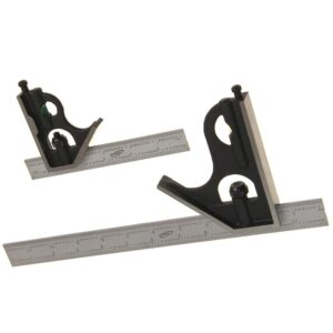 iGaging 4" & 6" Double Square and 6" & 12" Combination Square Set 4R Steel Blade High Precision Woodworking