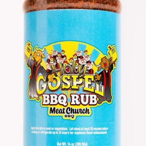 Meat Church BBQ Rub Combo: Holy Gospel (14 oz) and VooDoo (14 oz) BBQ Rub and Seasoning for Meat and Vegetables, Gluten Free, One Bottle of Each