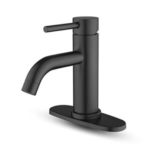 black bathroom faucet with optional deck plate 4 inch centerset easy diy bathroom sink faucet offers a cleaner look to bathroom, rv, farmhouse