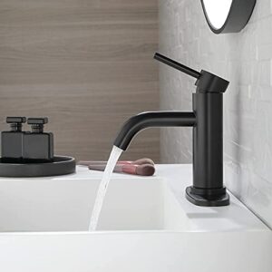 Black Bathroom Faucet with Optional Deck Plate 4 Inch Centerset Easy DIY Bathroom Sink Faucet Offers A Cleaner Look to Bathroom, RV, Farmhouse