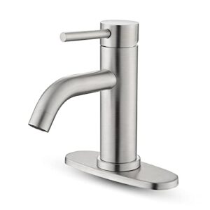 easy diy optimum size bathroom faucet with optional deck plate 4 inch centerset brushed nickel bathroom sink faucet presents a cleaner look to bathroom, rv, farmhouse