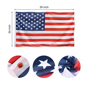 AKTOP 25FT Telescoping Flag Pole Kit, Black Extra Thick Heavy Duty Aluminum Flagpole Fly 2 Flags, Inground Telescopic Flag Poles with 1 USA Flag & 2 Balls Top for Yard, Residential or Commercial