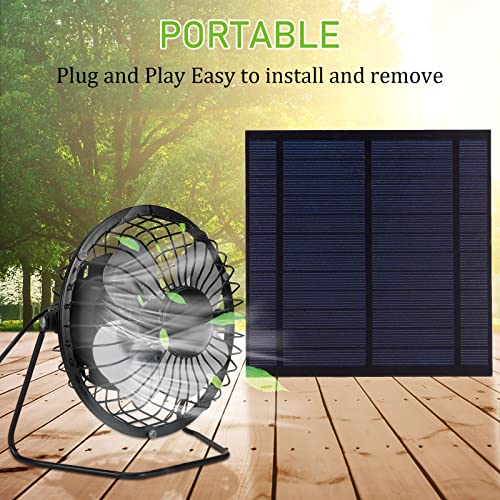 Solar Panel Fan Kit, 5W USB Mini Solar Panel Portable Cooling Fan Great for Chicken Coop, Greenhouse, Dog House, Shed, Car Window Exhaust,DIY Cooling Ventilation Project