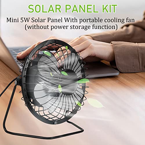 Solar Panel Fan Kit, 5W USB Mini Solar Panel Portable Cooling Fan Great for Chicken Coop, Greenhouse, Dog House, Shed, Car Window Exhaust,DIY Cooling Ventilation Project