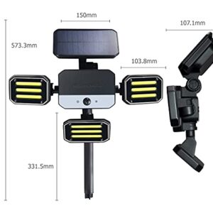 Bionic Floodlight Deluxe 50% Brighter ASON TV, Solar Lights Outdoor Waterproof- 108 COB-LED's w/Motion Sensor 180° Swivel, Adjustable Panels for Garden, Lawn and Patio As Seen On TV