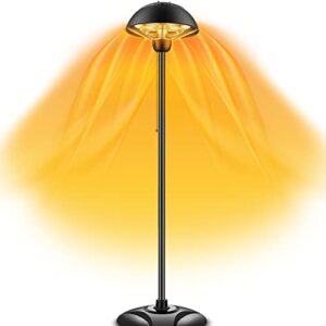 donyer power electric garden patio tall standing heater, waterproof outdoor&indoor 1500w,easy assembly,black