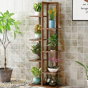 MOAMUN Bamboo Plant Stand 7 Tier 8 Potted Flower Display Rack Planter Stand Holder Shelf for Indoor and Outdoor Patio Garden, Living Room, Corner Balcony and Bedroom