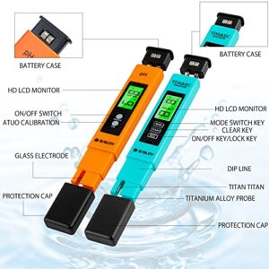 PH Meter for Water - PH Meter and TDS Meter Combo, Digital 0.01ph High Precision ± 2% Readout Accuracy Pen 3-in-1 TDS & EC & Temperature Meter for Household Drinking, Pool and Aquarium