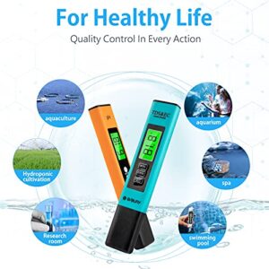 PH Meter for Water - PH Meter and TDS Meter Combo, Digital 0.01ph High Precision ± 2% Readout Accuracy Pen 3-in-1 TDS & EC & Temperature Meter for Household Drinking, Pool and Aquarium