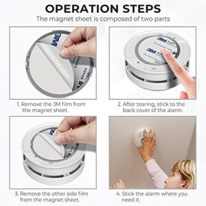 Ecoey 4-Piece Set of Magnetic - Magnetic Smoke Detector Installation Tool with 3M Glue, Lation-No Drilling or Screws Required-Fireproof-Installation Tools, GS571E, 4 Packs