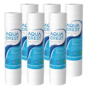 aqua crest ap110 whole house water filter, sediment filter, 5 micron, replacement for 3m® aqua-pure ap110, culligan® p5, apec, ge fxusc, whirlpool®, any 10" x 2.5" home water filter, pack of 6