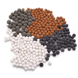 mineral beads stones balls for filter showerhead, muulaii bath filter bath stone waterbeads showerhead filter for purifying water (orange gray white)