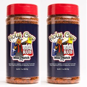 Meat Church BBQ Rub Combo: Two Bottles of Holy Cow (12 oz) BBQ Rub and Seasoning for Meat and Vegetables, Gluten Free, Total of 24 Ounces