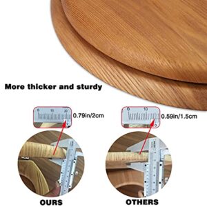 Wood Toilet Seat, Wooden Round Toilet Seats for American Standard Toilet Seat, Durable Metal Chrome Hinges, Natural Wood Veneer Oak