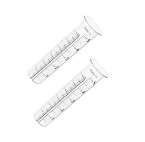 mateda 5" capacity rain gauge glass replacement tube, lip design, great for yard garden outdoor home (2)