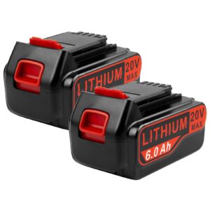 aryee lb2x4020 6.0ah 20v lithium battery for black and decker 20volt max lbxr20 lb20 lbx20 lbxr2020 lbx4020 lb2x4020-ope lbxr20-ope lbx4020 lst220 cordless power drill tools