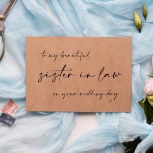 To My Sister in Law on Your Wedding Day Card, Brides Gifts, Thank You Cards for new Sister, For Bride Groom