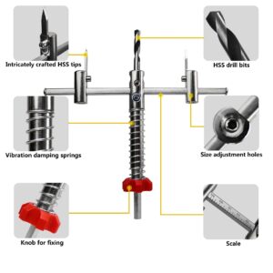 Lunarlipes Adjustable Hole Saw Cutter Kit 1-5/8" to 8" (40-200mm) Twin Blade Hole Saw with ABS Dust Shield for Making recessed Lights, Speaker Holes or Ventilation Holes