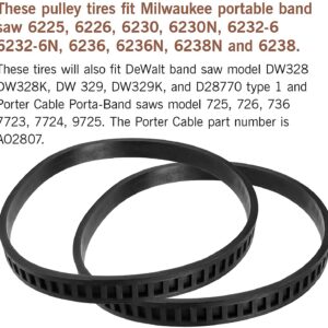 Replacement Portabands 45-69-0010 Blade Pulley Wheel Tire for Mil'waukee Band Saws Deep Cut AO2807 6238N 6230 6232-6 6225 6238-20 2729-20 (2 Pack)