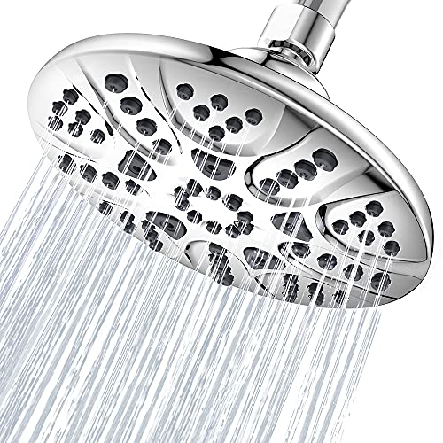 JDO Shower Head, High Pressure Rain Showerhead, 5 Spray Settings, Luxury Bathroom Shower Heads with Adjustable Angles, Anti-Clogging Silicone Nozzles