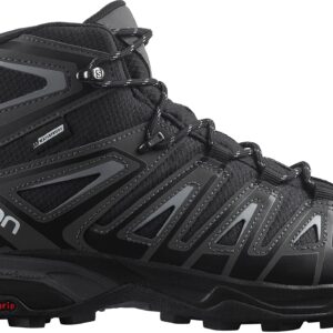 Salomon X Ultra Pioneer MID CLIMASALOMON Waterproof Hiking Boots for Men, Black/Magnet/Monument, 7