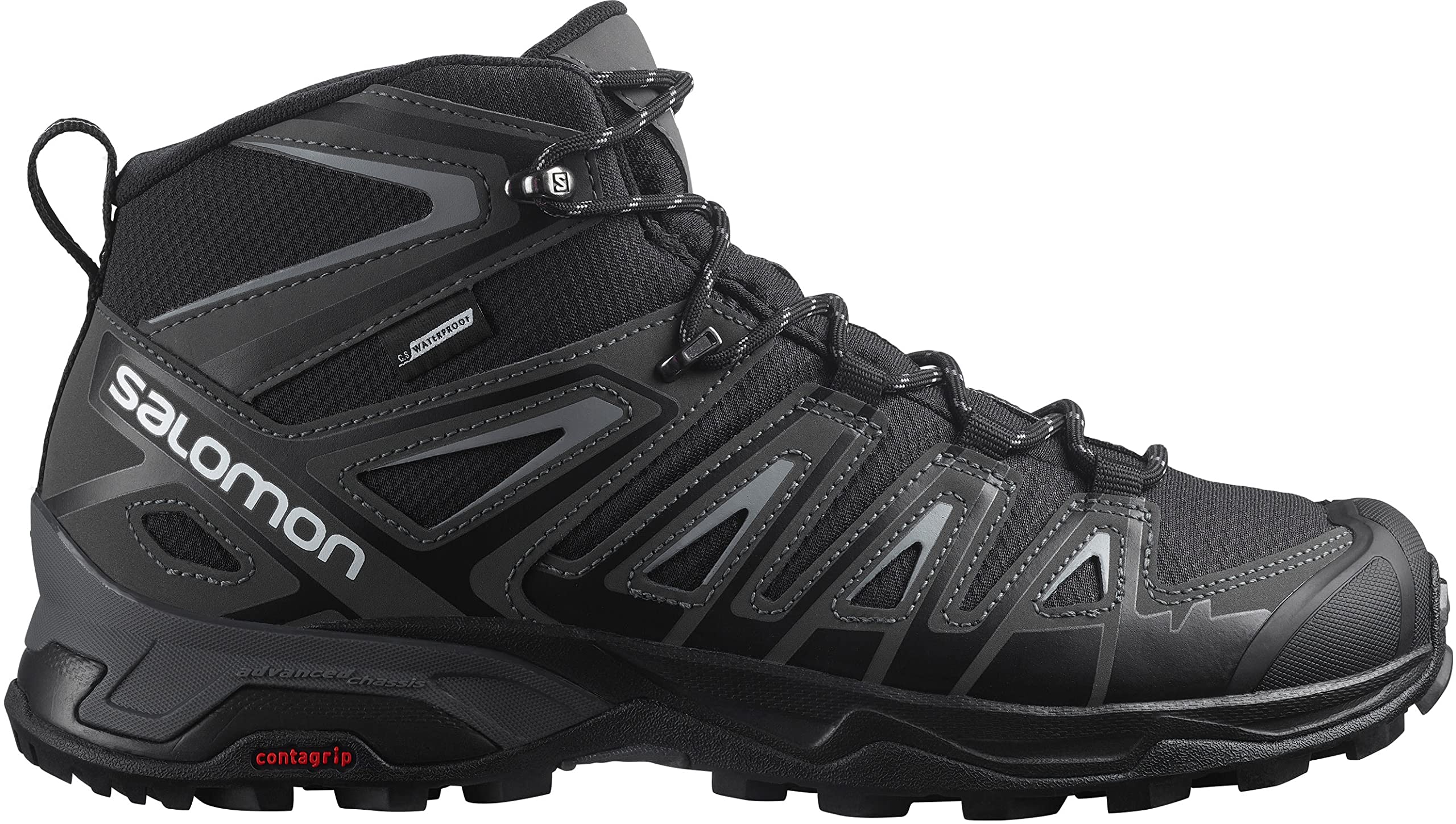 Salomon X Ultra Pioneer MID CLIMASALOMON Waterproof Hiking Boots for Men, Black/Magnet/Monument, 7