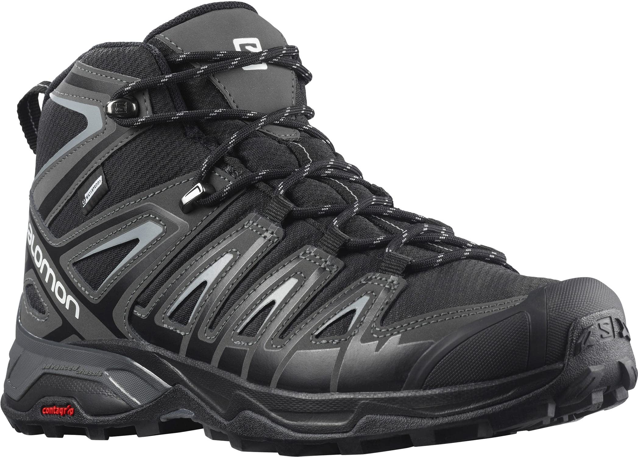 Salomon X Ultra Pioneer MID CLIMASALOMON Waterproof Hiking Boots for Men, Black/Magnet/Monument, 7