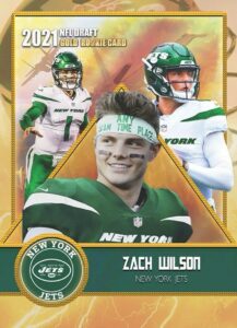 zach wilson 2021 1st gold rookie gems rookie card rc new york jets byu