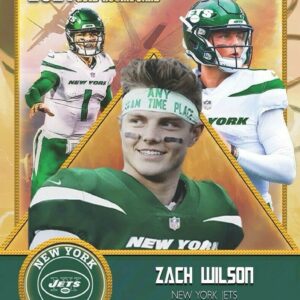 ZACH WILSON 2021 1ST GOLD ROOKIE GEMS ROOKIE CARD RC NEW YORK JETS BYU