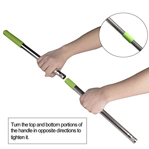 GLOYY Long Handled Outdoor Brooms for Floor Cleaning Heavy Duty Broom Outside, Green