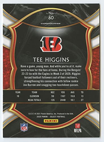 2020 Panini Select #60 Tee Higgins Concourse RC- Rookie Card Cincinnati Bengals NM-MT