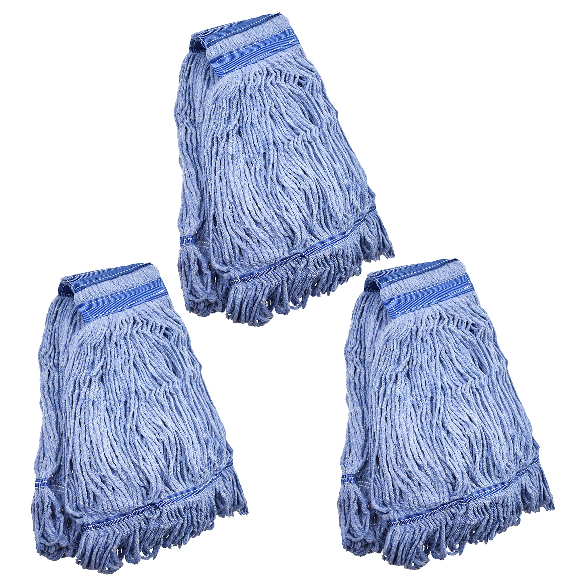 Mop Head Replacement Commercial Heavy Duty String Blue Wet Mop Heads for 3 Typs Commercial Mop Handle(3,Medium)