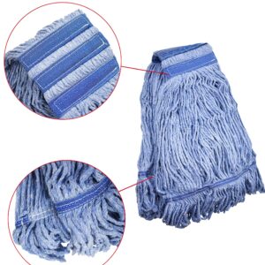 Mop Head Replacement Commercial Heavy Duty String Blue Wet Mop Heads for 3 Typs Commercial Mop Handle(3,Medium)