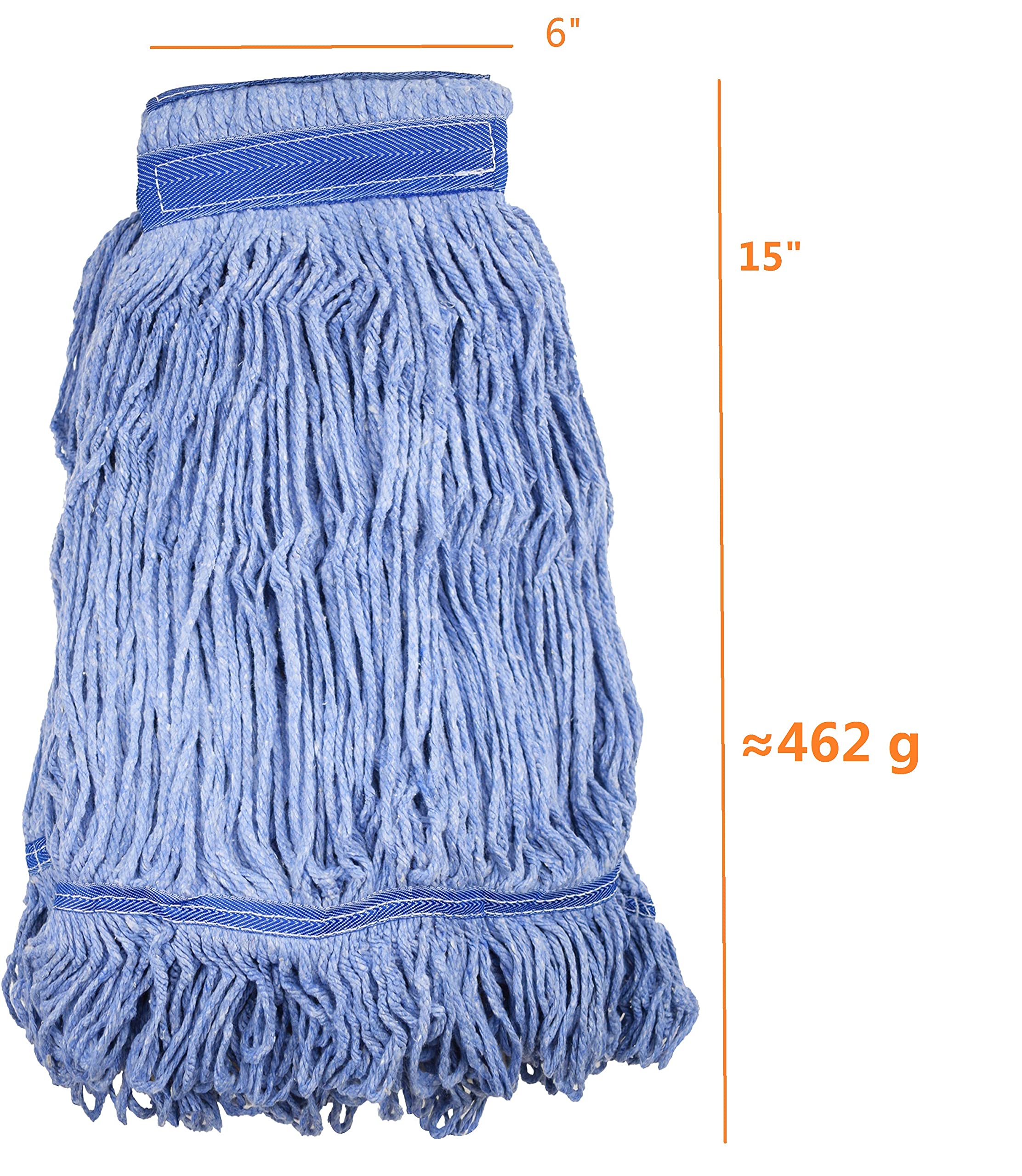 Mop Head Replacement Commercial Heavy Duty String Blue Wet Mop Heads for 3 Typs Commercial Mop Handle(3,Medium)