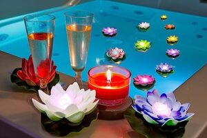 floating pool lights,led pond light fun pool accessories lotus flower pool lights that float,artificial lily flower lamp garden wedding swimming pool decora ourdoor valentine's day party gift 8pcs