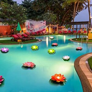 Floating Pool Lights,LED Pond Light Fun Pool Accessories Lotus Flower Pool Lights that float,Artificial Lily Flower Lamp Garden Wedding Swimming Pool Decora Ourdoor Valentine's Day Party Gift 8pcs