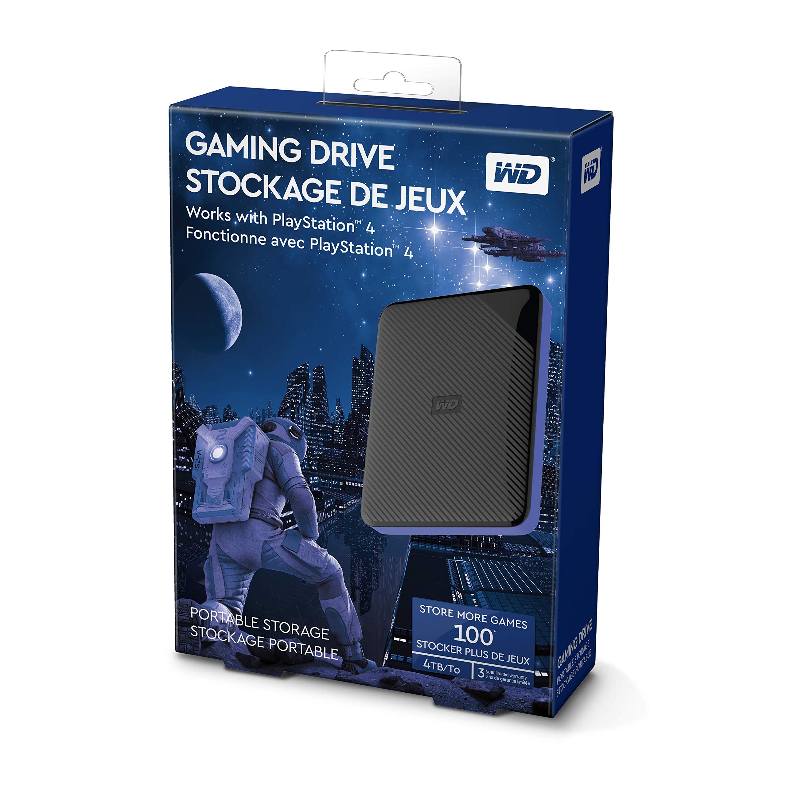 WD 4TB Gaming Drive works with Playstation 4 Portable External Hard Drive - WDBM1M0040BBK-WESN (Renewed)