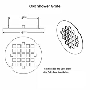 4 1/4" Snap-in Shower Drain Grate - Oil Rubbed Bronze - Replacement Cover - Handyman Designed & Tested in America - Will Never Bend or Break - 4-1/4" Inch