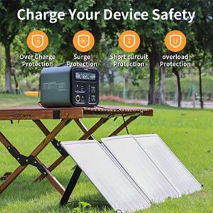 GOFORT 60W 18V Portable Solar Panel, Foldable Solar Charger with USB, 18V DC, QC 3.0 Output, Compatible with Solar Generator Power Station Phones Laptops Tablet for Outdoor RV Van Camping