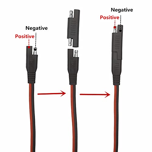 AEISVIK SAE Connectors to SAE Polarity Reverse Adapter Quick Disconnect Plugs for Solar Panel Battery Power Charger Adapter Solar Panel Battery Power Charger and Maintainer 5 Pack