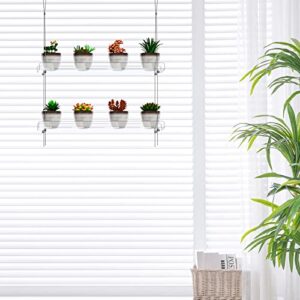 Clear Hanging Window Plant Shelves, Indoor Windows Wall Hanging Plant Stand Flower Display, Flower Pot Organizer Storage for Window Grow Herbs