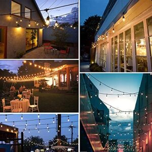 IDEAALS Super Bright 50FT S14 Outdoor String Lights (Extendable Max 250FT), IP65 15 Shatterproof S14 Bulbs Edison Vintage Backyard Lights, Waterproof Commercial Grade Lights for Patio Pergola